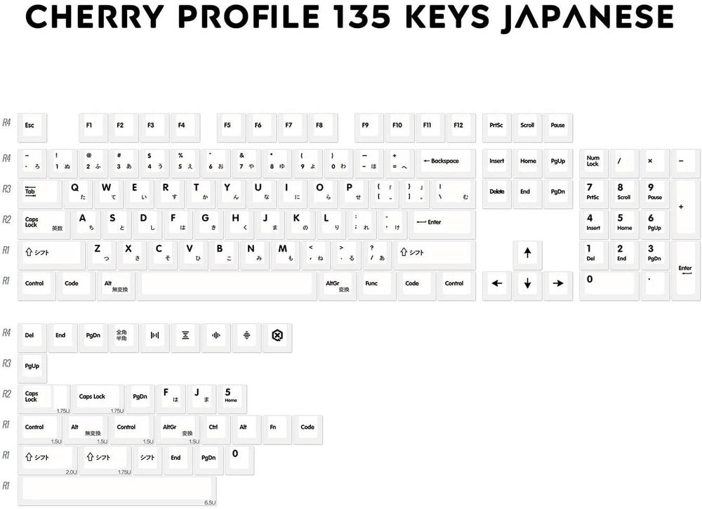 Ascend Japanese White Minimalist Keycaps